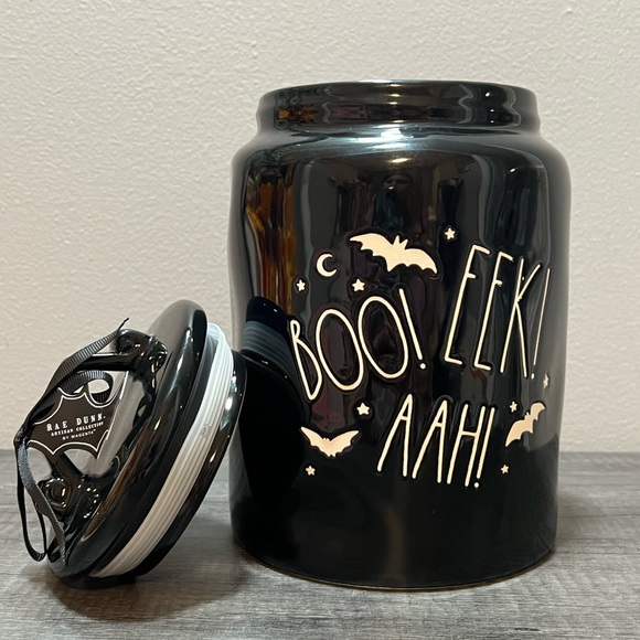 Rae Dunn | Kitchen | Large Black Canister Boo Eek Aah Canister | Poshmark